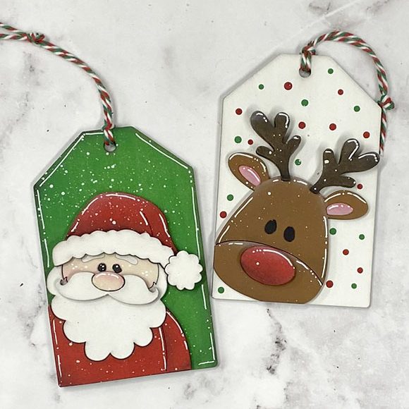 Christmas Tag Friends Santa & Rudolph | Off The Clock Studio